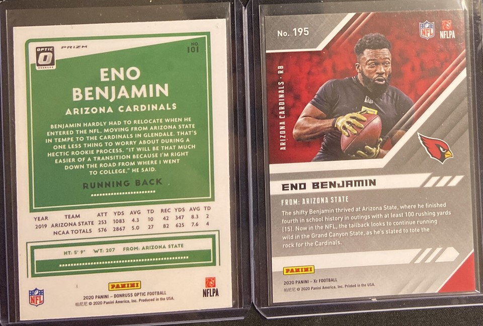 2020 Panini XR Eno Benjamin Teal Parallel Rookie Card RC /49 #195 ...