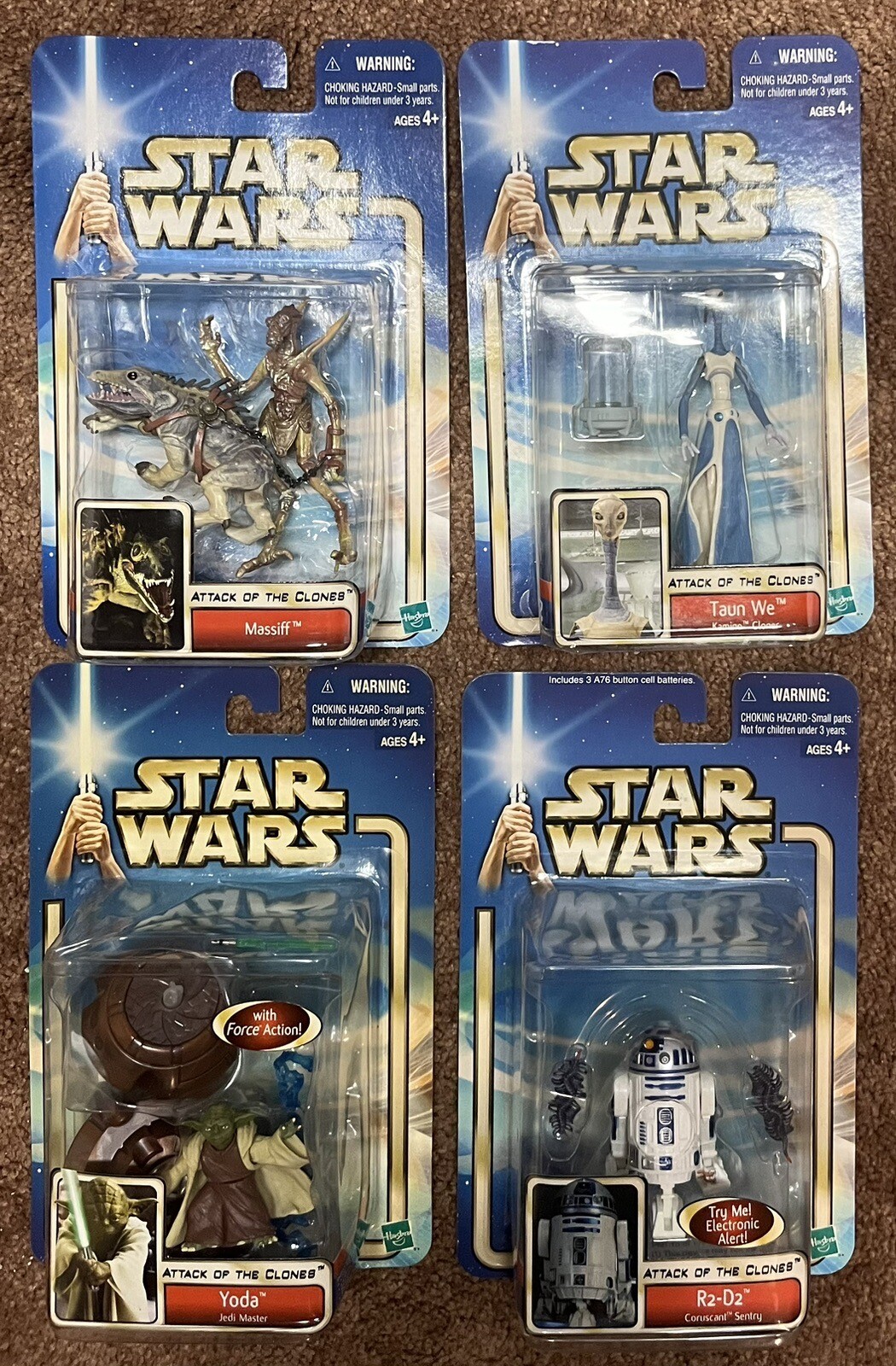 Star Wars Saga AOTC Taun We Massiff Yoda R2-D2 Action Figure 4 Lot NEW ...