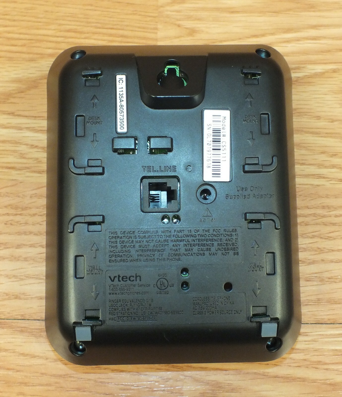 Genuine Vtech (CS5111) 5.8GHz Cordless Telephone w/ AC Power Supply ...