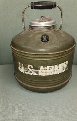 WWII US ARMY WATER JUG?WITH HANDLE METAL PORCELAIN INSIDE VINTAGE ...