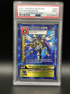 PSA 9 Digimon Booster Magnaangemon EX1-029 Alt Art Classic Collection ...