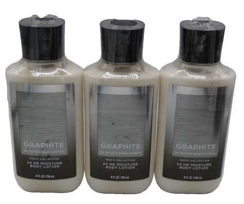 BATH & BODY WORKS GRAPHITE BODY LOTION (3 Pack Set) SEALED BOTTLES MEN ...