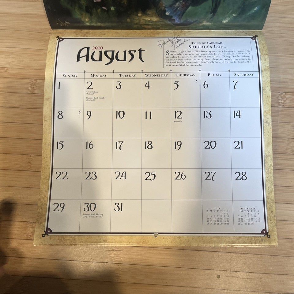 2010 Fantasy Calendar Boris Vallejo Julie Bell Art Book Dragons ...