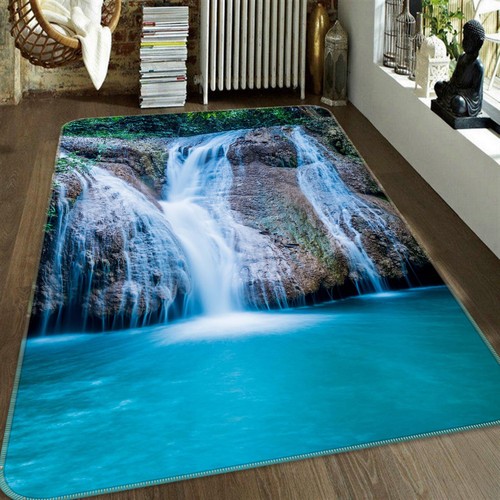 3D Waterfall Blue Lake ZHUA525 Game Non Slip Rug Mat Photo Carpet Amy ...