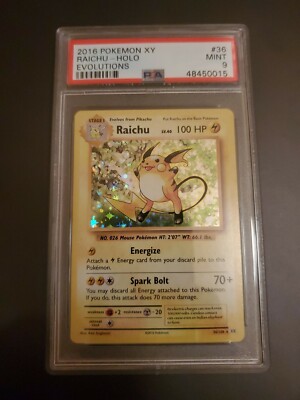 Pokemon 2016 XY Evolutions Raichu Holo PSA 9 Mint | eBay