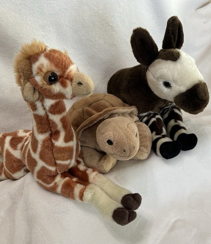 SOS Save Our Space, Okapi Deer, Tortoise & Giraffe Lot Plush Stuffed ...