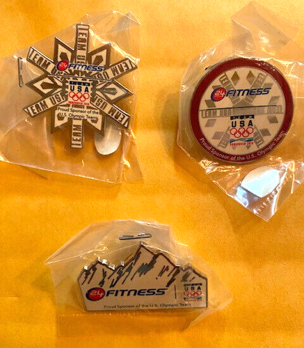 VANCOUVER OLYMPICS 3 PINS 24 HOUR FITNESS GYM SPONSOR SNOWFLAKE LOGO ...