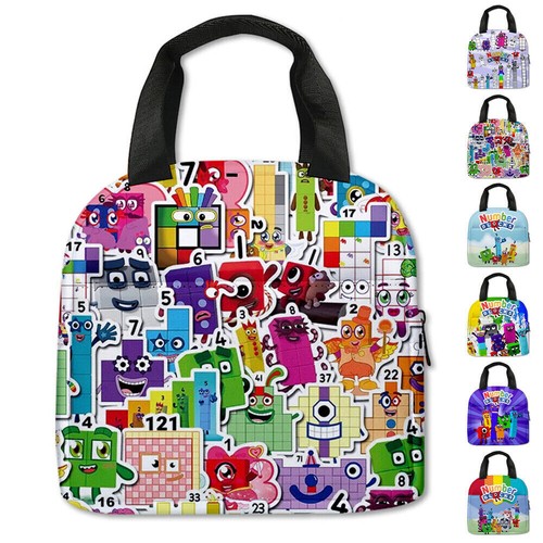 Kids Girl Boy Number Blocks Lunch Bag School Office Food Storage Box ...