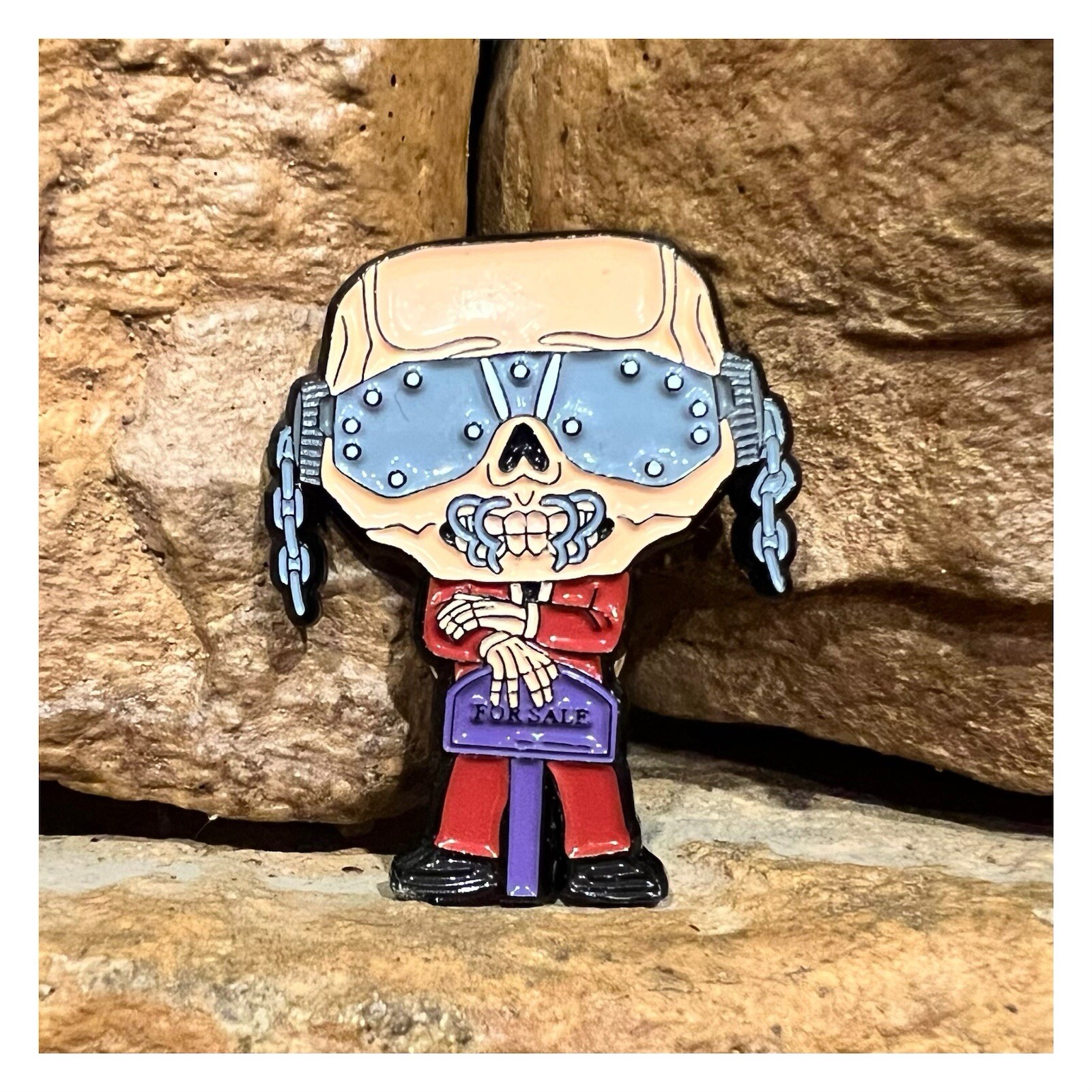MEGADETH PIN THE NUMBER OF THE BEAST EDDIE DAVE MUSTAINE BADGE FUNKO ...
