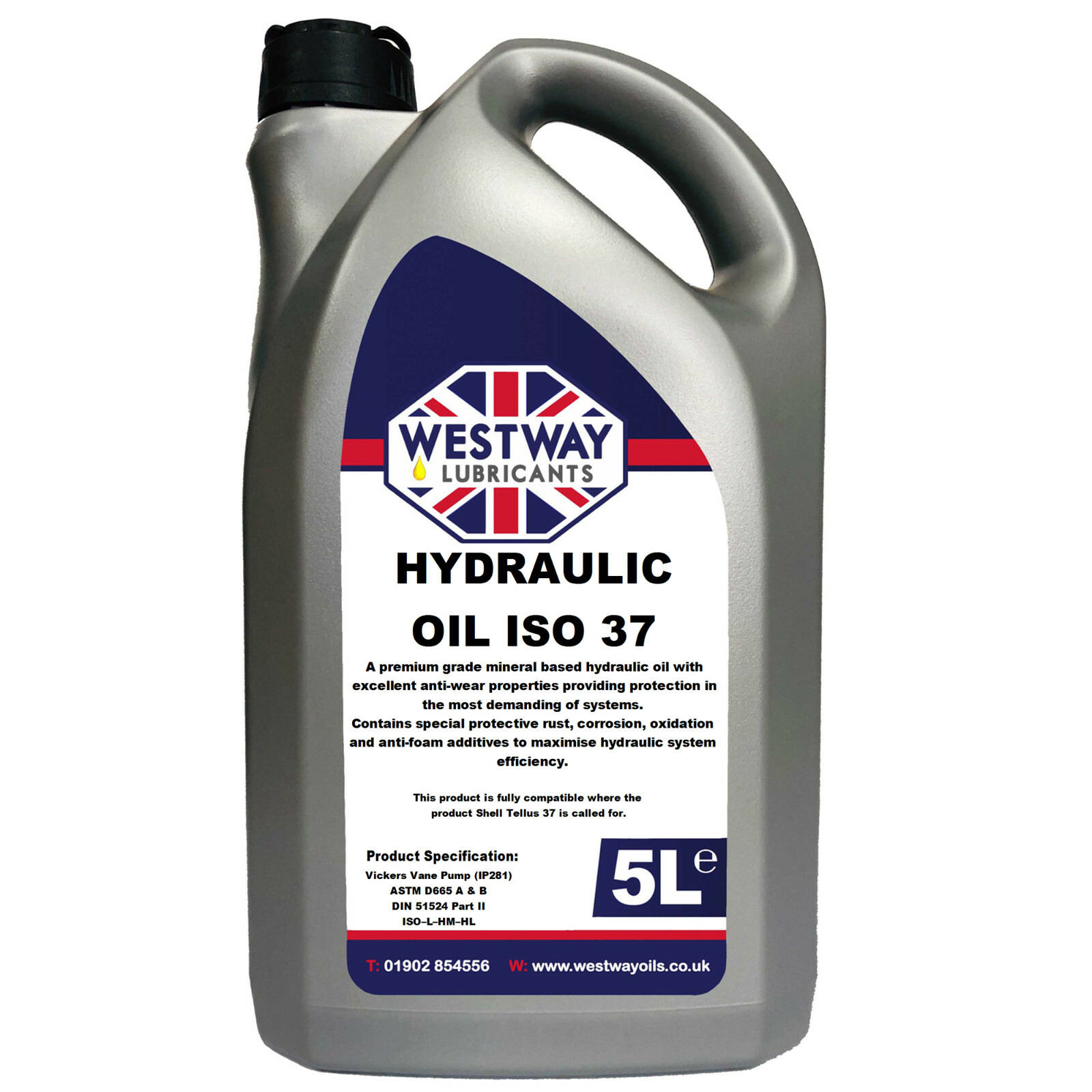 Hydraulic Oil ISO 37 Shell Tellus 37 Equivalent Westway Lubricants 5L ...
