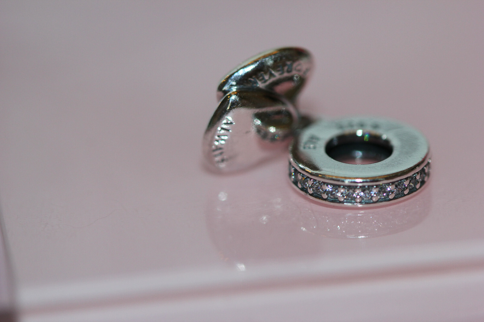 NIB 2020 PANDORA TWO TONE DOUBLE HEART 14K GOLD DANGLE charm 799162c01 ...