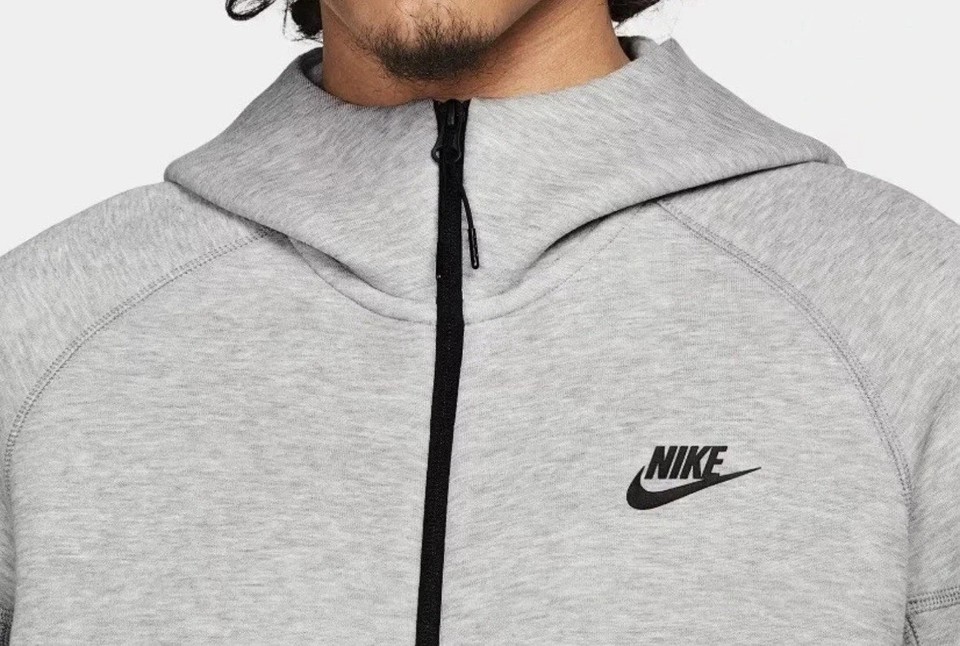 Nike Tech Fleece Hoodie Jacket Gray Windrunner Full Zip FB7921-063 Men ...
