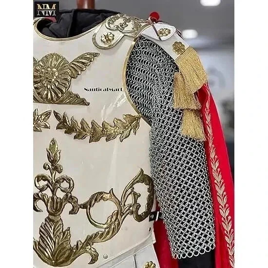White Medieval Roman Muscle Cuirass Armor Knight Breastplate Cuirass ...