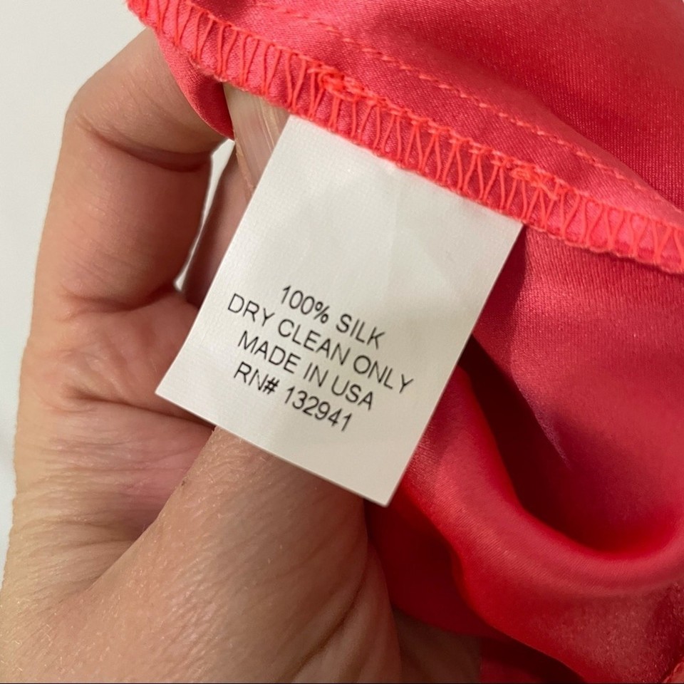 Amanda Uprichard Coral Silk Off Shoulder Dress Womens S Ruffled Romantic Girly | eBay