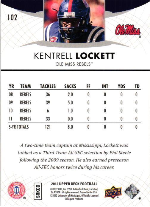 2012 Upper Deck #102 Kentrell Lockett | eBay
