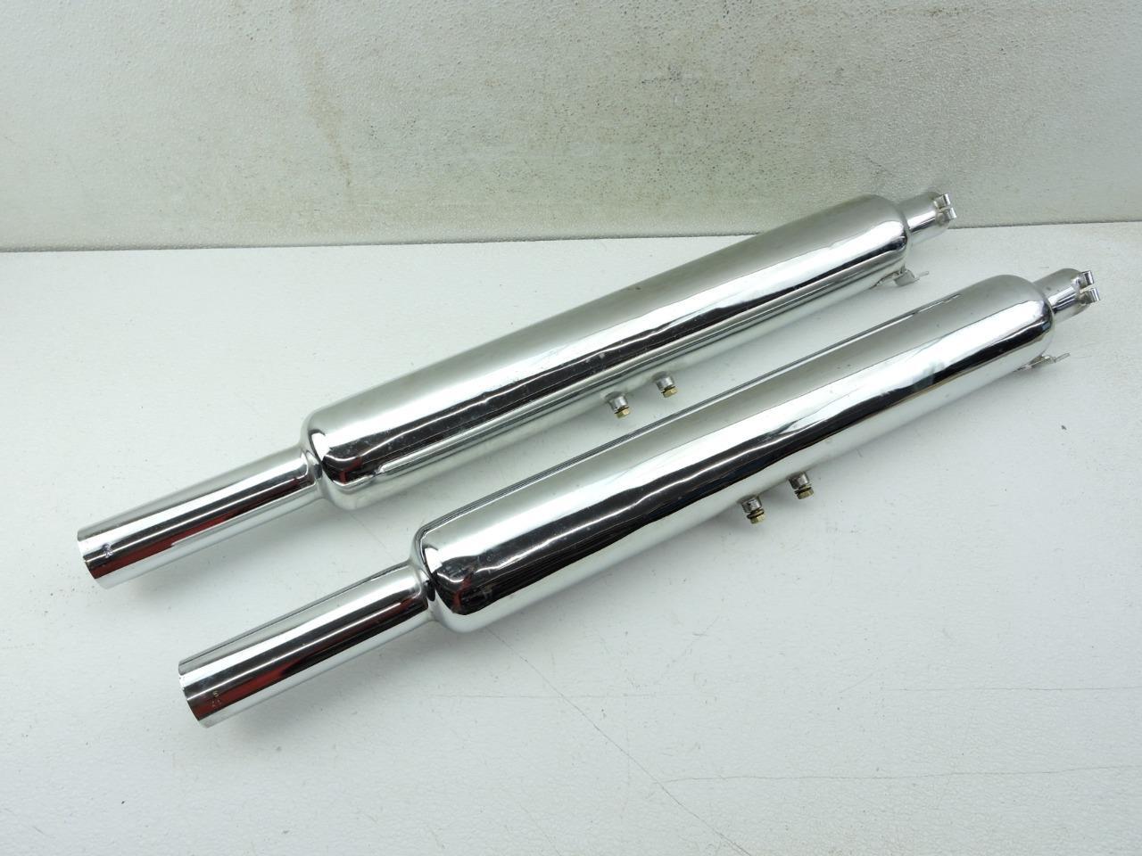 1 ¾” Exhaust Pipe Mufflers Custom Chopper Royal Enfield Triumph BSA ...