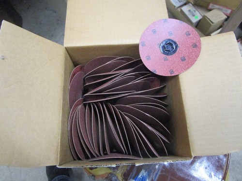 Box Of 50 NOS Merit Power Lock 4" 80 Grit Quick Change Sanding Discs ...