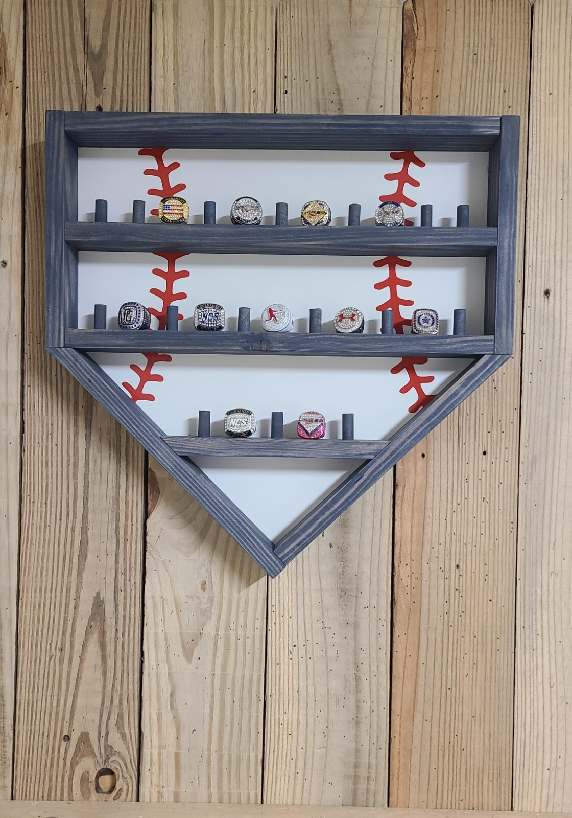Wooden Baseball Ring Holder/Display. Baseball Decor. Custom made ...