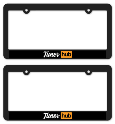 (2) Tuner Hub Matte Black License Plate Frames Nissan Toyota Honda ...