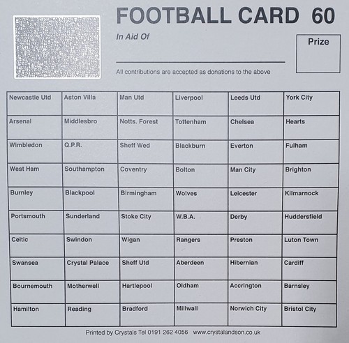 100 x 60 Team football scratch cards UK team names FUNDRAISING IDEAS | eBay
