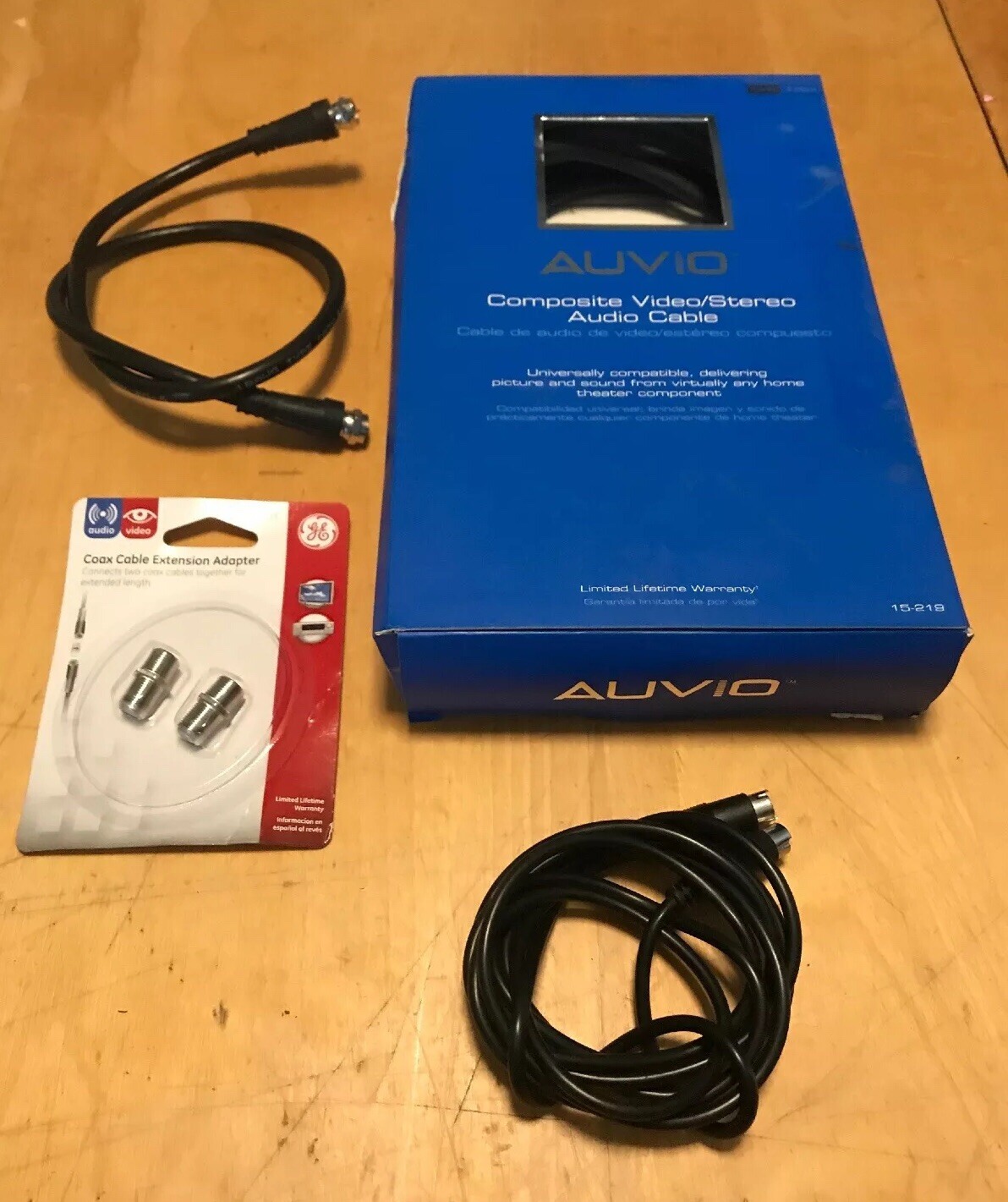 Auvio Composite Video Stereo Audio Cable 15-219 Coax Extension Adapters ...