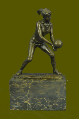 Female Volleyball Player Bronze Sculpture Signed Olympic Marble ...