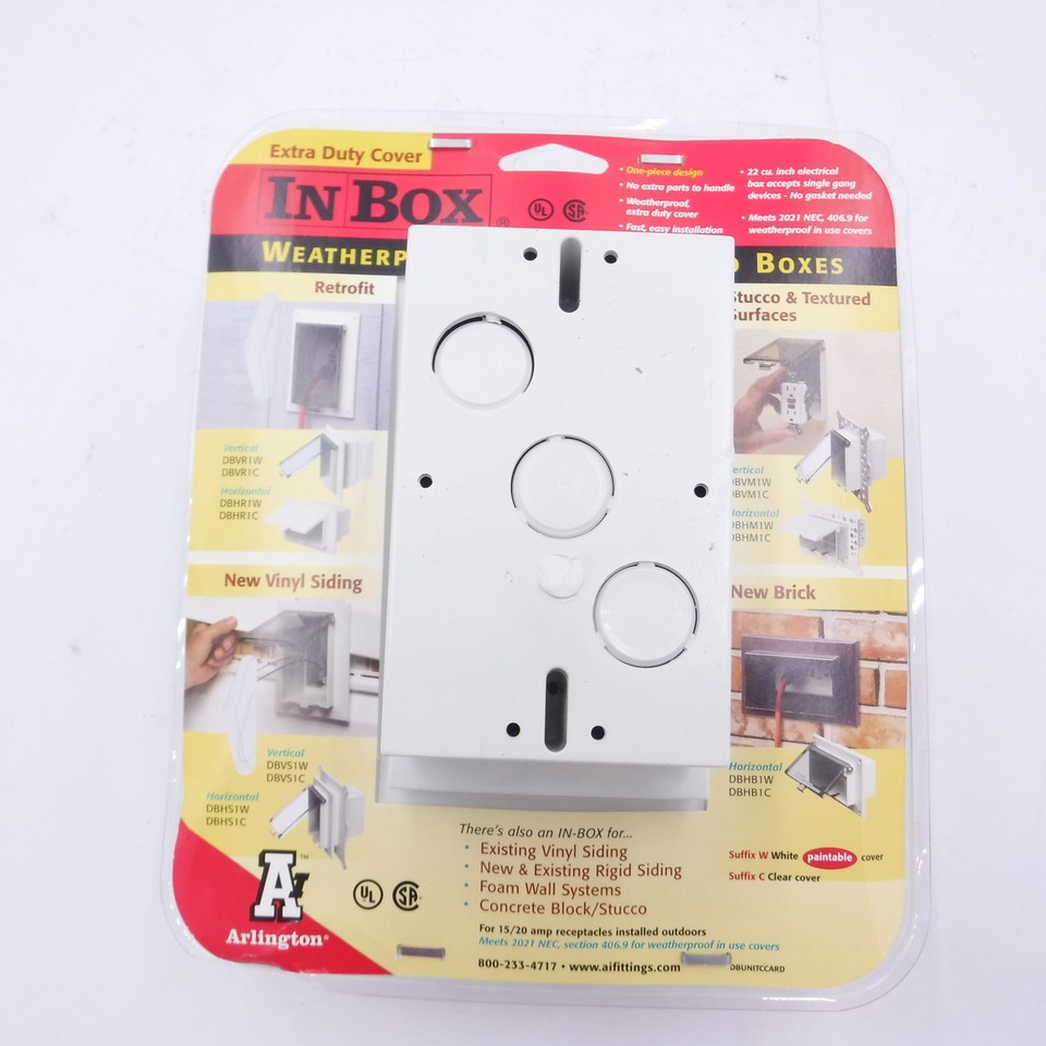 Arlington Horizontal Single Gang Extra Duty Recessed Box w/Clear Cover ...