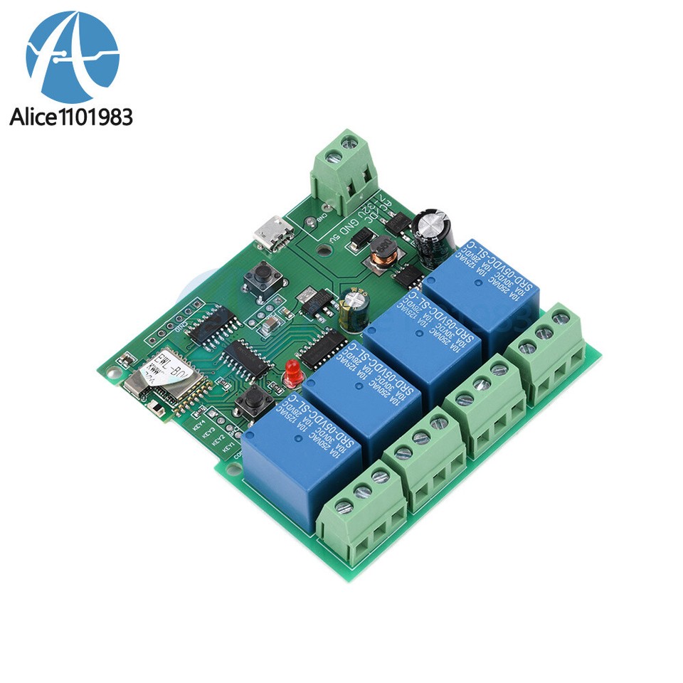 DC 7-32V 2/4 Channel Smart Switch WiFi Bluetooth Relay Module Remote ...