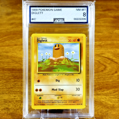 Pokemon Base Set Unlimited Diglett 47/102 AGS NM-MT 8 Common 1999 | eBay