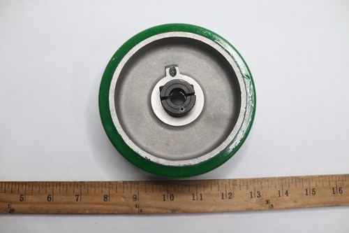 Tread on Cast Iron Keyed Drive Wheel Green Polyurethane 1-1/2" x 5" x 1 ...