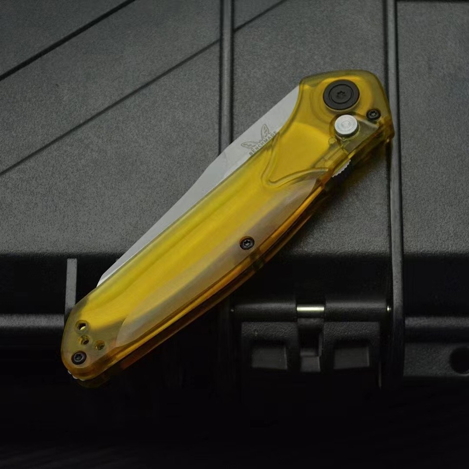 Tactical Transparent Pei Handle Tanto Blade Camp Folding Pocket Knife ...