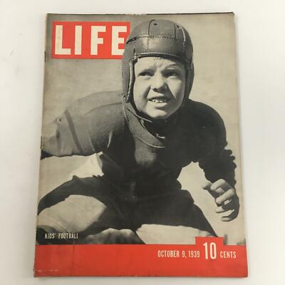 VTG Life Magazine October 9, 1939 Kid's Football Bill Gregory Newsstand ...