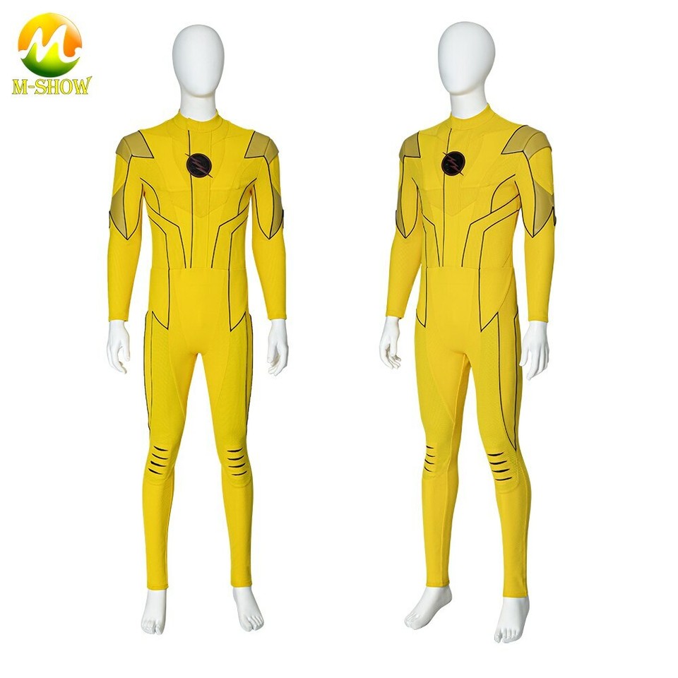 The Flash Armageddon Reverse Flash Cosplay Costume Barry Allen Yellow ...