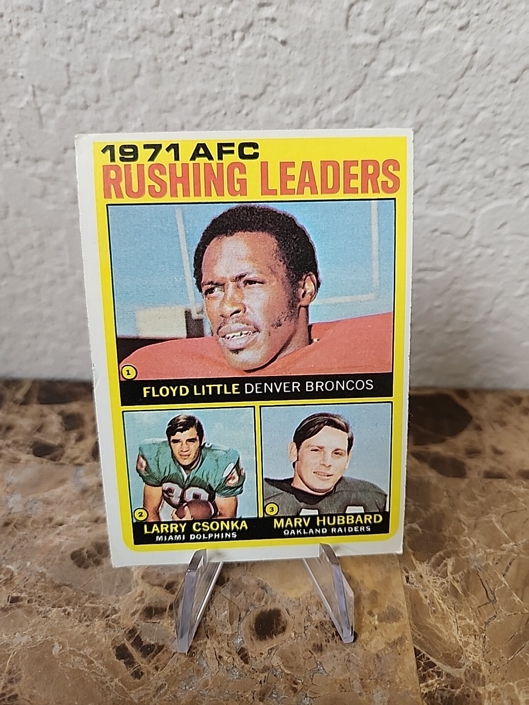 1972 Topps 1971 AFC Rushing Leaders Floyd Little Larry Csonka #1 | eBay