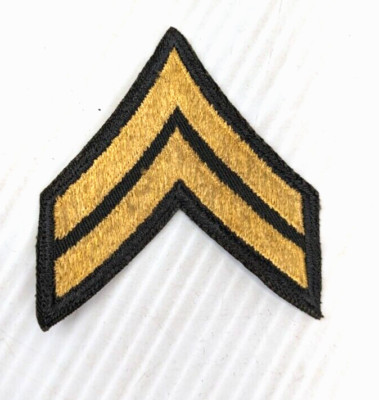 Military Patch US Army Corporal Chevron Stripes Gold Green 2.75" x 3.25 ...