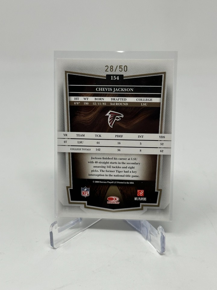 2008 Donruss Classics Football Chevis Jackson Timeless Tribute Card ...