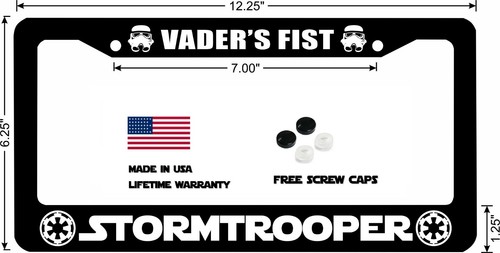 Star Wars Vader's Fist Stormtrooper License Plate Frame | eBay