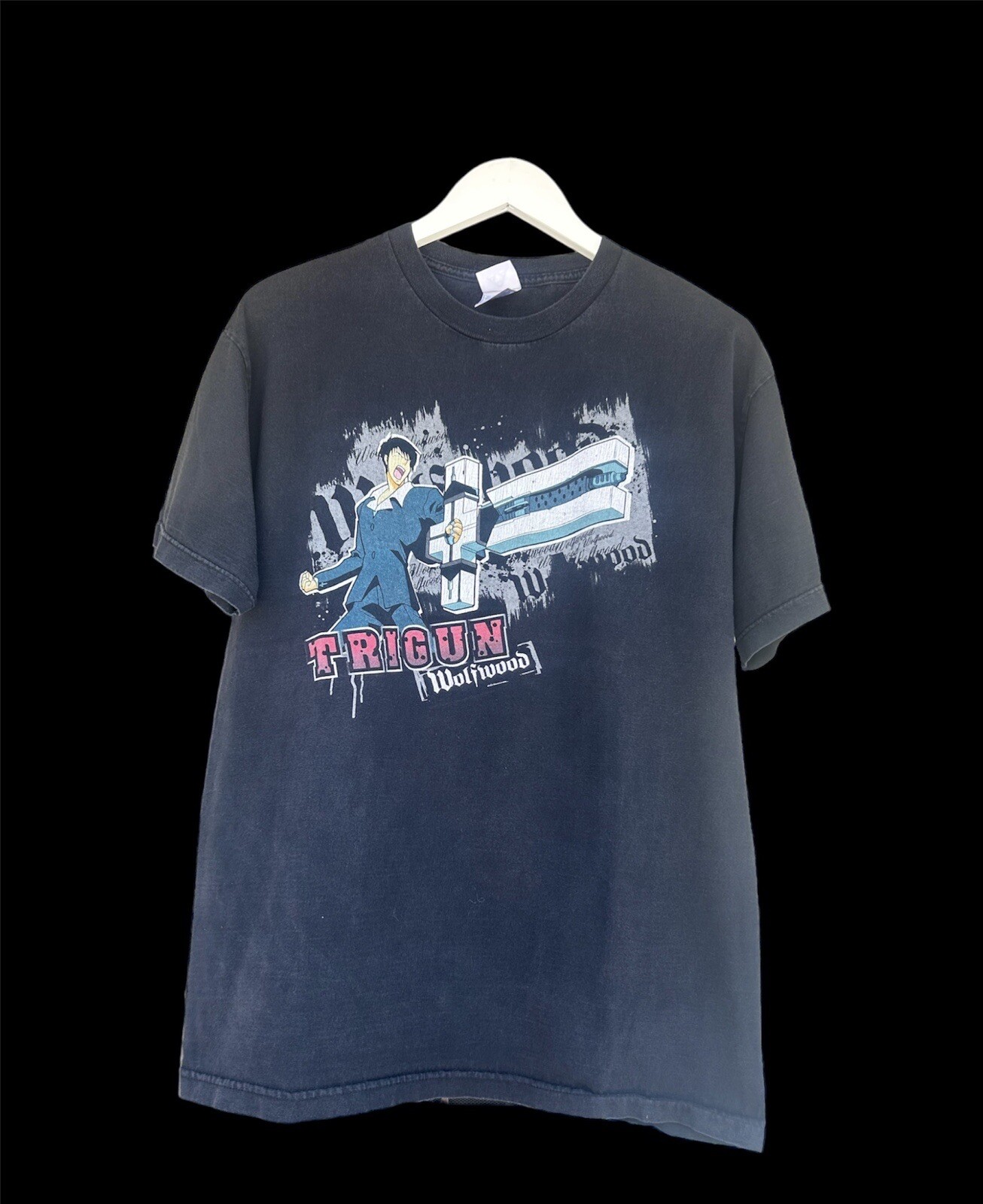 Vintage Trigun Wolfwood Anime T-Shirt Size L Cartoon … - Gem