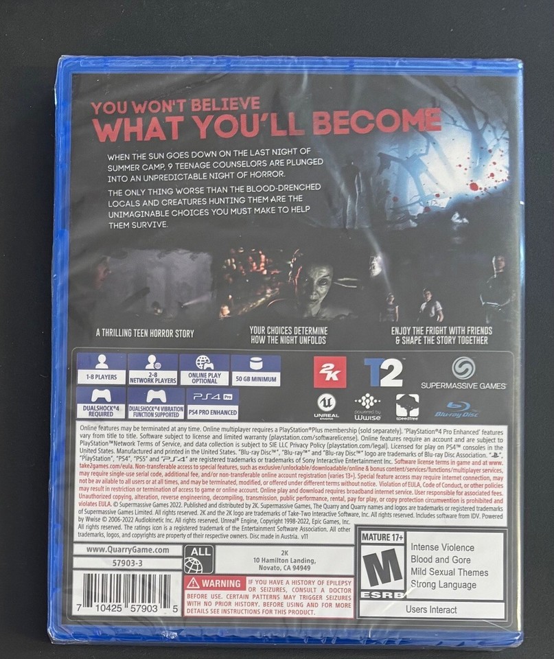 The Quarry - PlayStation 4 PS4 - BRAND NEW / FACTORY SEALED ...