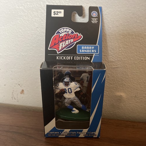 VTG 1998 NFL Topps Action Flats Barry Sanders Mini Figure w Card ...