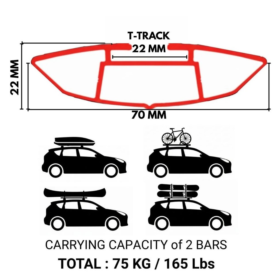 For MG ZS Crossover 2017-2023 Roof Racks, 2 Pcs Cross Bars,Black | eBay