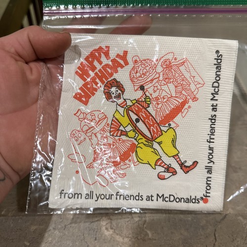 Vintage McDonald's Happy Birthday Napkin 1970s With Ronald McDonald’s ...