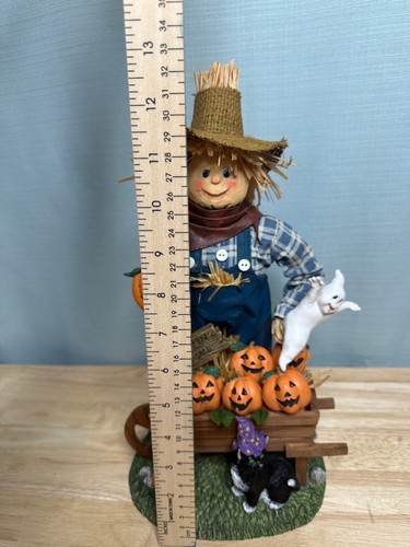 Scarecrow and Witch 13” Fabric Mache Halloween Fall w/Box Ghost Cat ...