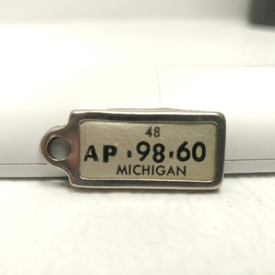 RARE VTG Disabled Veterans Mini License Plate Key Chain Ring Tag ...