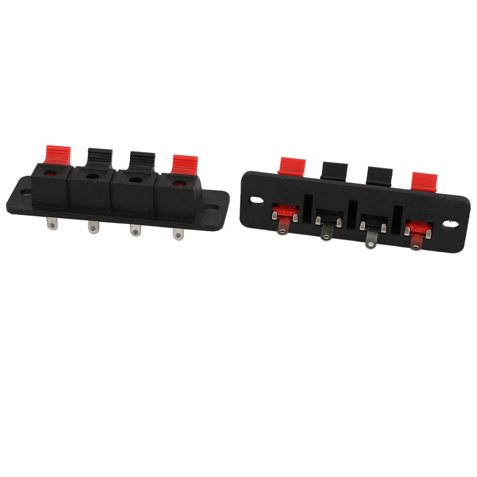 6pcs 4 Terminal 4 Position Spring Loaded Stereo Speaker Socket ...