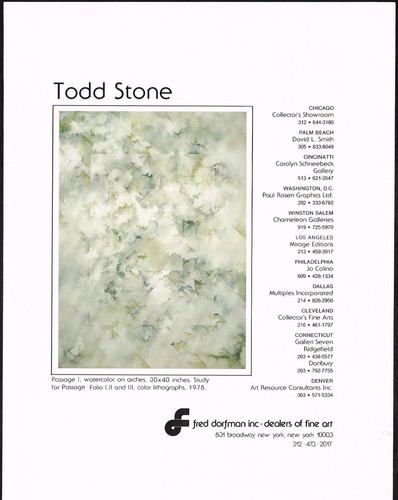 1970s Vintage Todd Stone Art Exhibition Print Ad Original | eBay