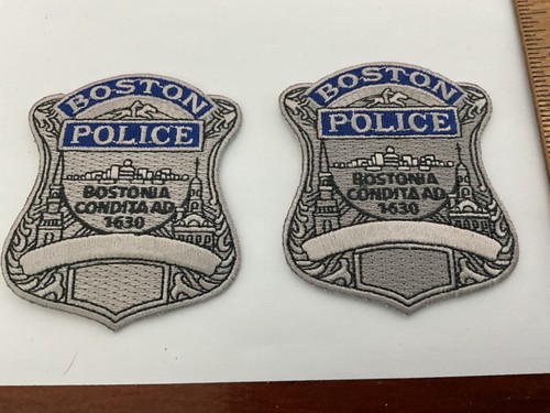 Massachusetts Boston Police Patch set new and shield size. | eBay