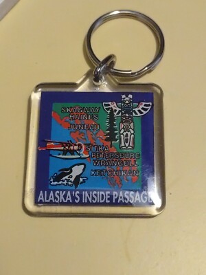 Acrylic South East Alaska "Inside Passage" Key Chain Map Pictures New ...