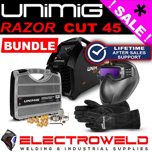 UNIMIG Razor Cut 45 Plasma Cutter +Gloves +Goggles +SC80 Consumables ...