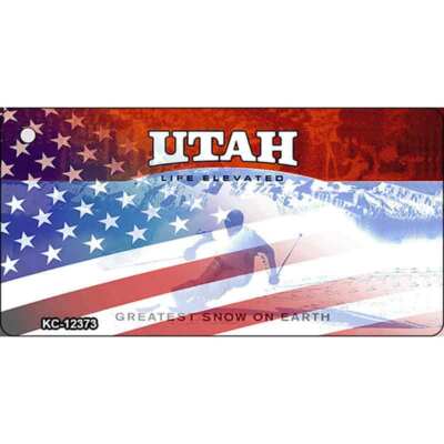 Utah with American Flag Novelty Metal Key Chain KC-12373 | eBay